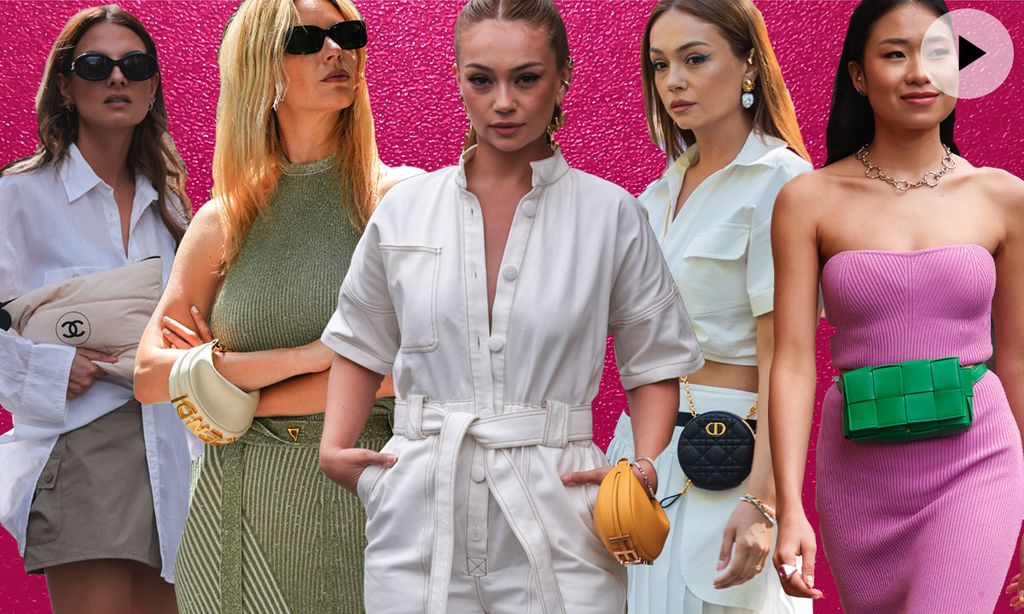 Diferentes maneras de llevar el bolso: en la muñeca, como un cinturón...