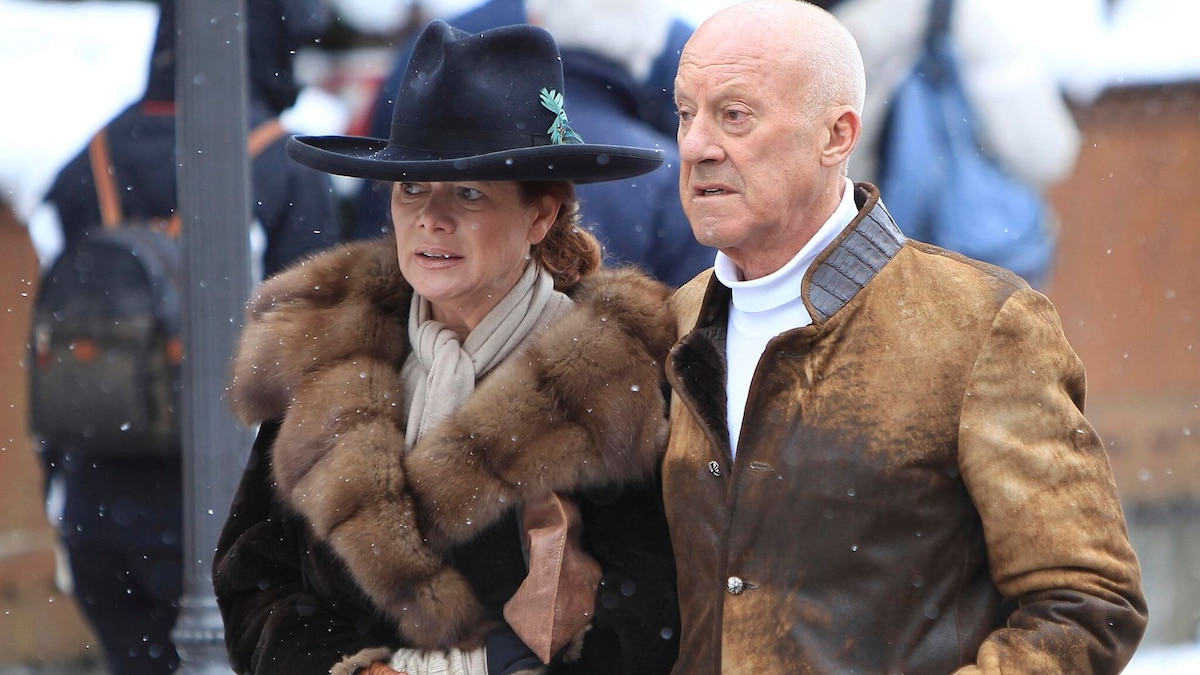 Sir Norman Foster y Lady Elena Ochoa disfrutan de la nieve en St. Moritz