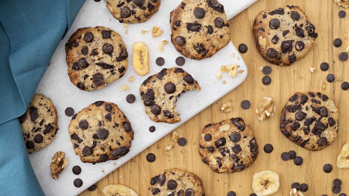 'Cookies' de plátano y chocolate