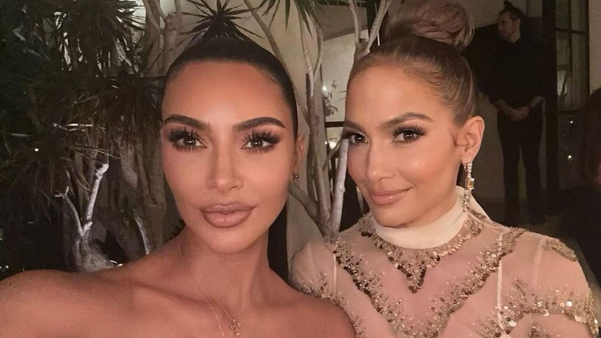 Jennifer Lopez y Kim Kardashian juntas en una fiesta en Hollywood