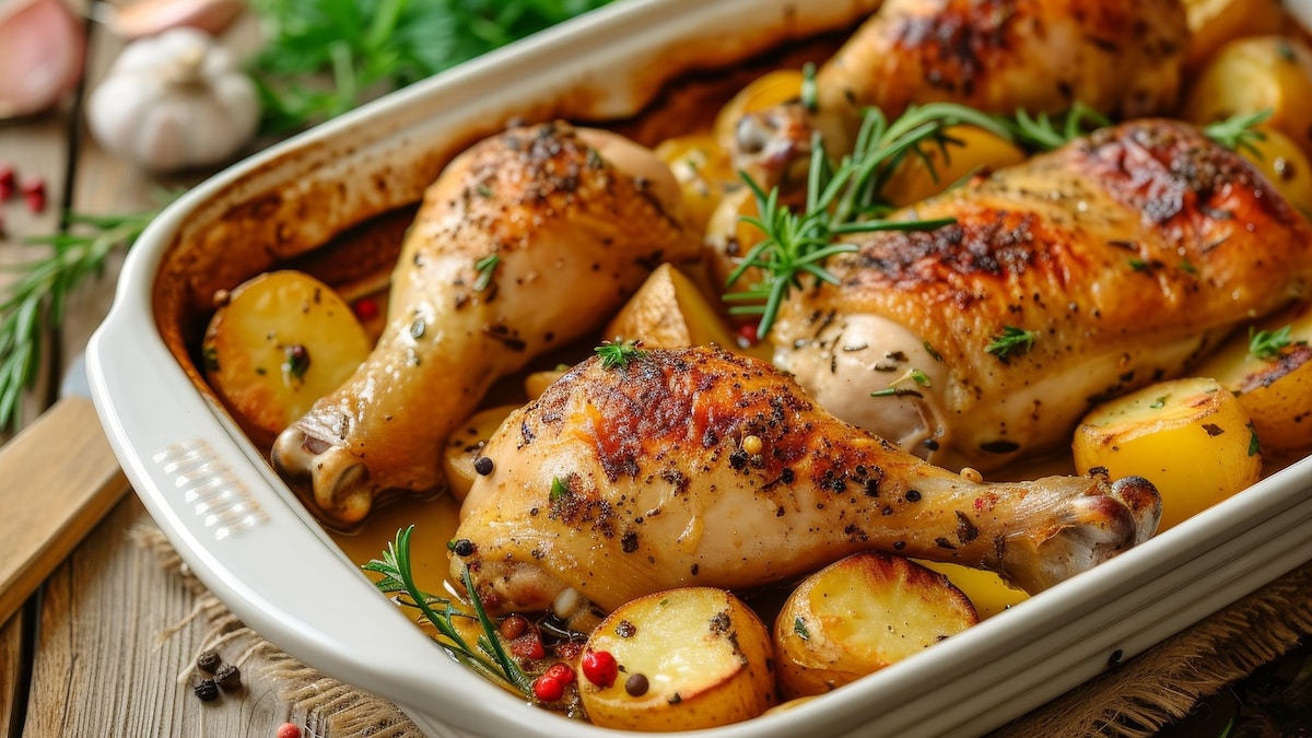Muslos de pollo al horno tiernos y jugosos
