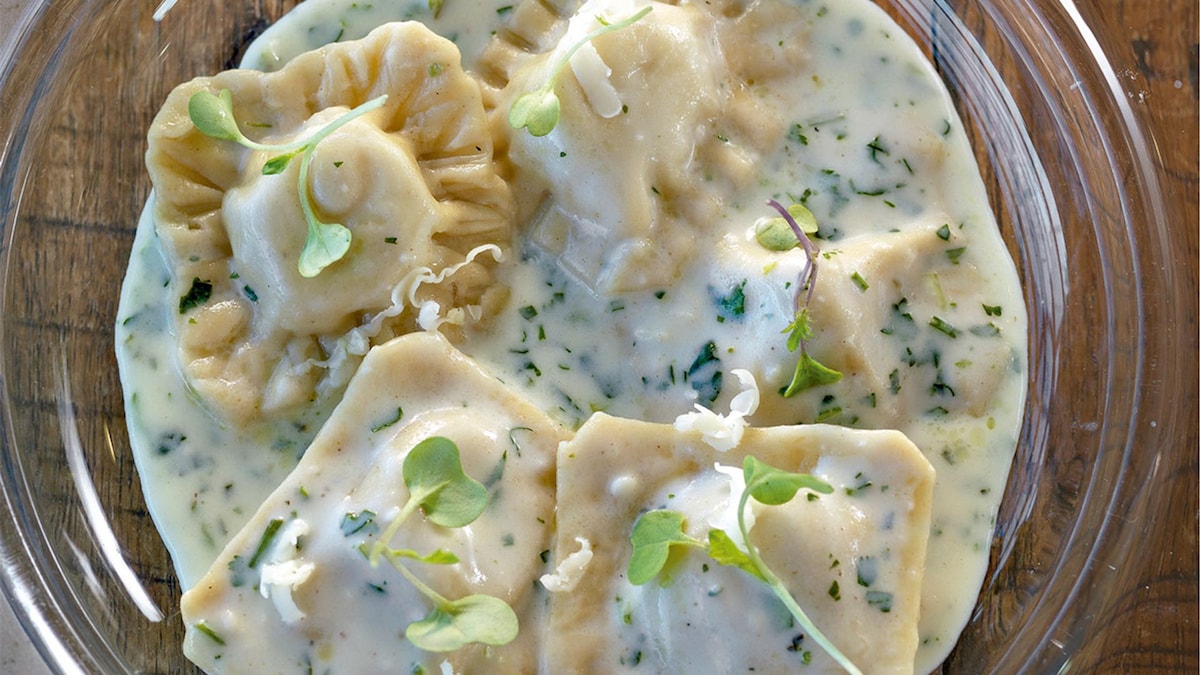 Raviolis de espinacas y ricotta