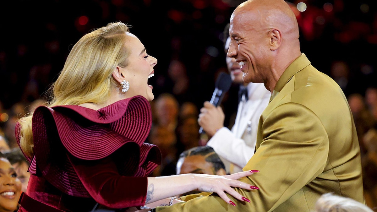 Adele cumple su sueño de conocer por fin a Dwayne Johnson