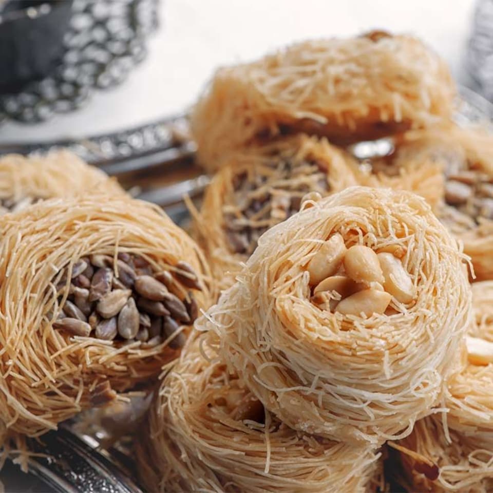 Kataifi, una pasta cruijente en forma de fideos finos