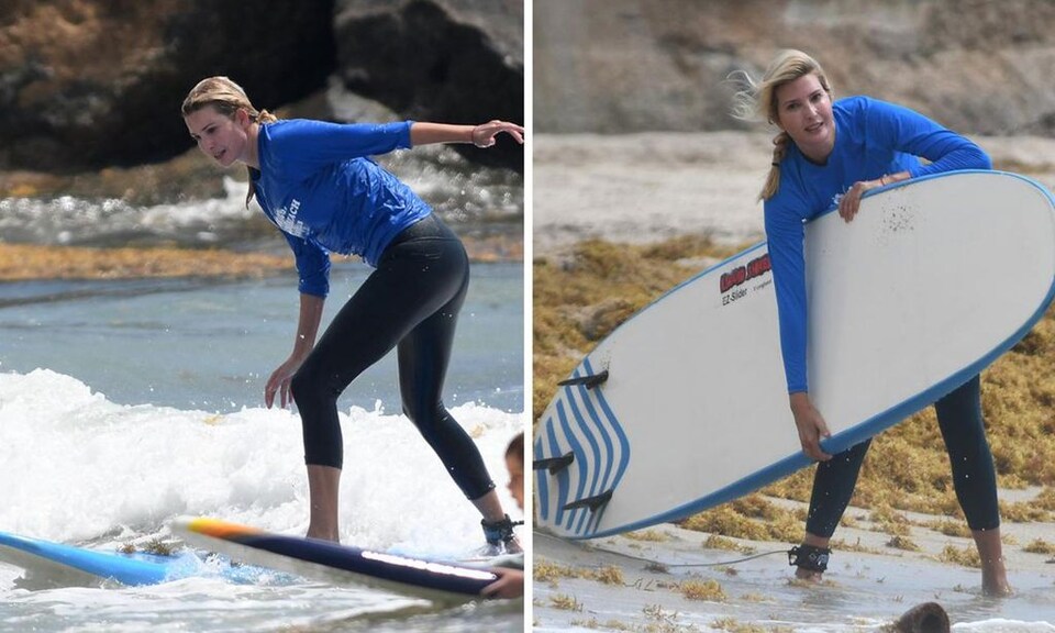 Ivanka Trump surfeando en Miami