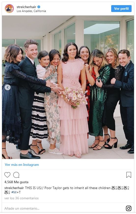 Mandy Moore, de 'This Is Us', una novia de rosa en su boda con el ...