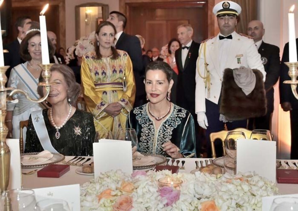La reina Sofía asiste a la cena de gala con motivo de la boda del ...