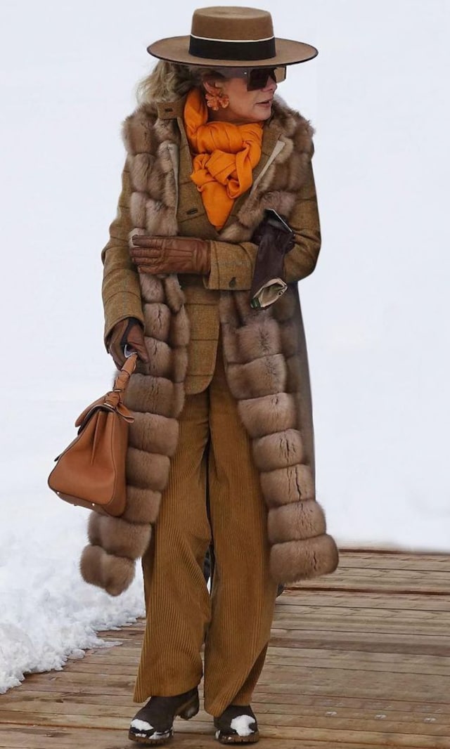 Sir Norman Foster y Elena Ochoa, pasarela de estilo en la nieve