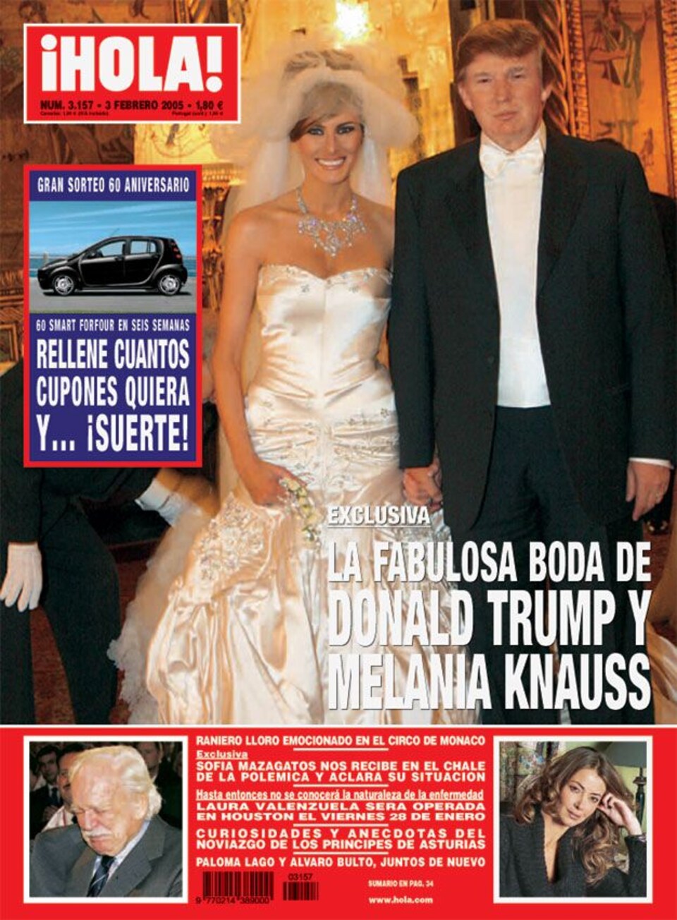 La boda de Donald Trump y Melania fue portada de la revista ¡HOLA!