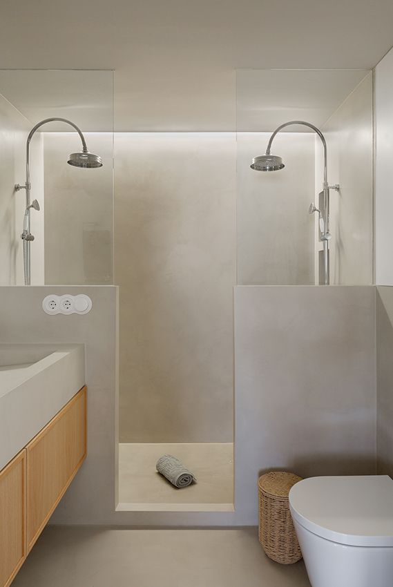Duchas compartidas: estos ejemplos son para dos
