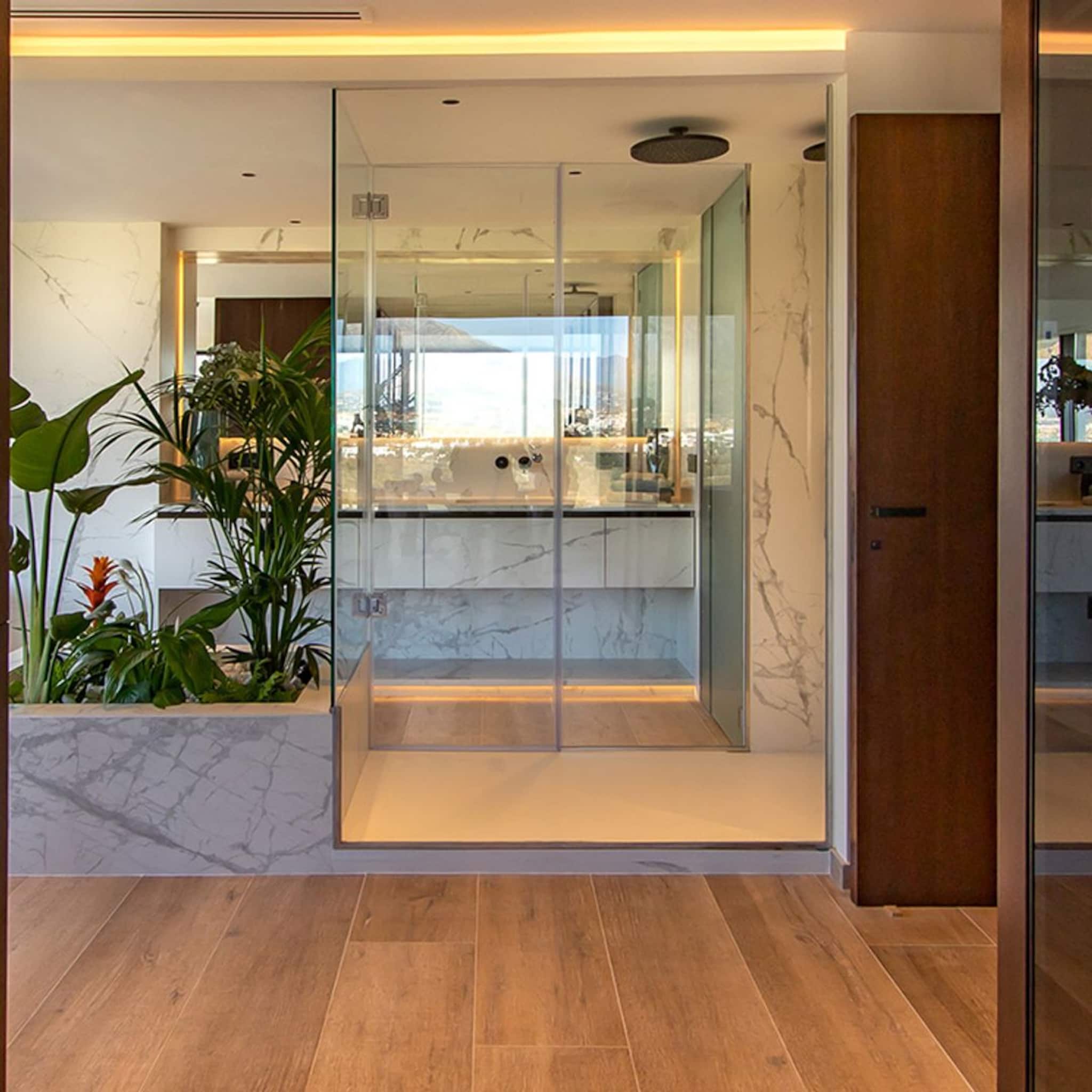 Duchas compartidas: estos ejemplos son para dos