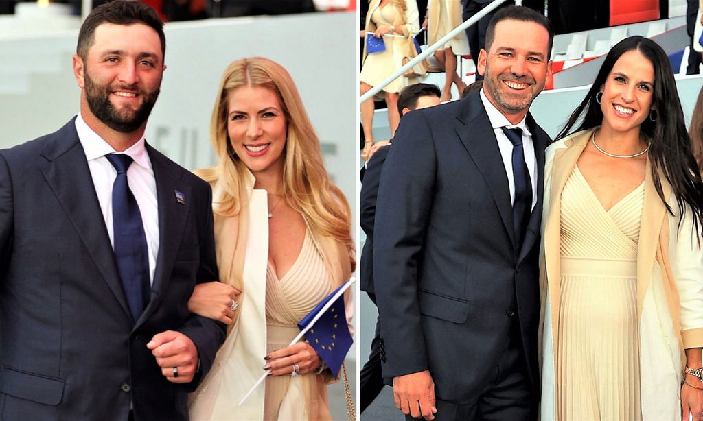 El golfista español Jon Rahm celebra su triunfo en el US Open con su ...