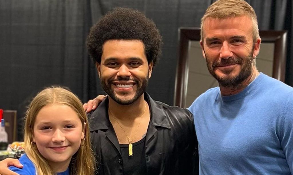 David Beckham y Harper, juntos en el concierto de The Weekend