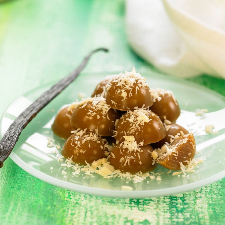 Bombones de coco, choco y vainilla