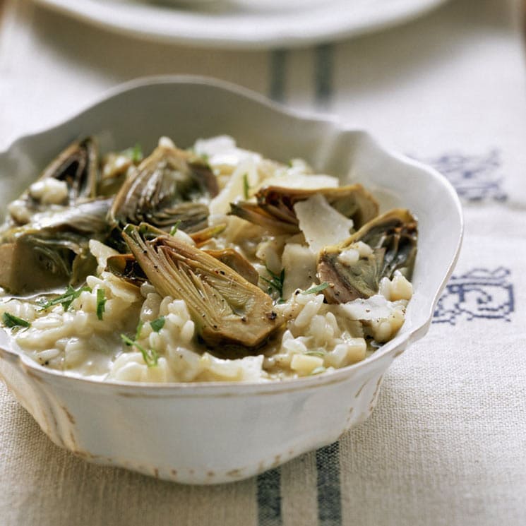 Risotto de manchego y alcachofas