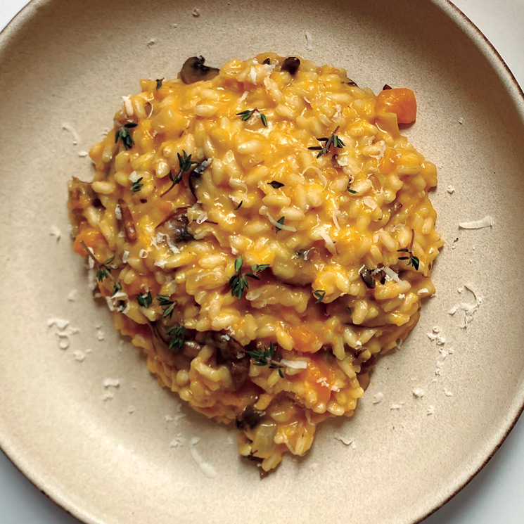 Risotto de calabaza y portobello