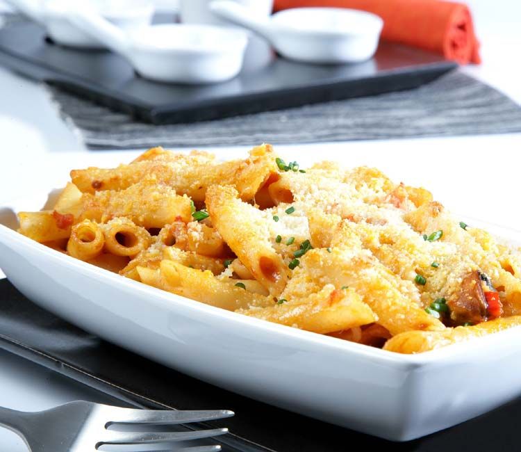 Canelones de marisco y pescado con salsa nantua
