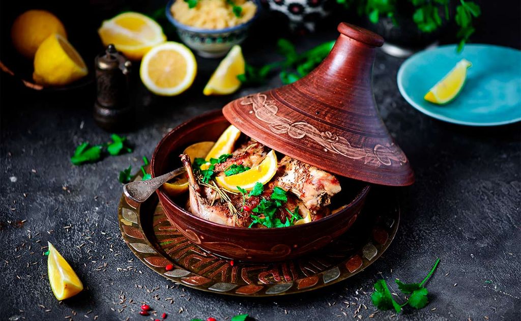 Tajine de conejo con limón y granada