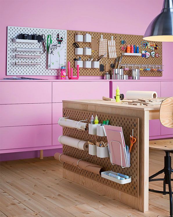 Paneles perforados DIY para mantener el orden