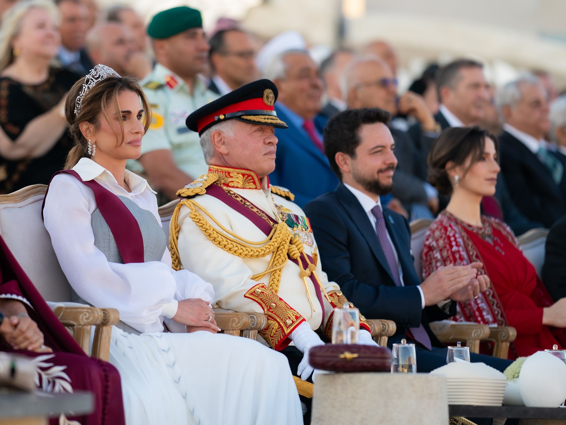 Queen Rania Family Official Portrait Of King Abdullah II And Queen