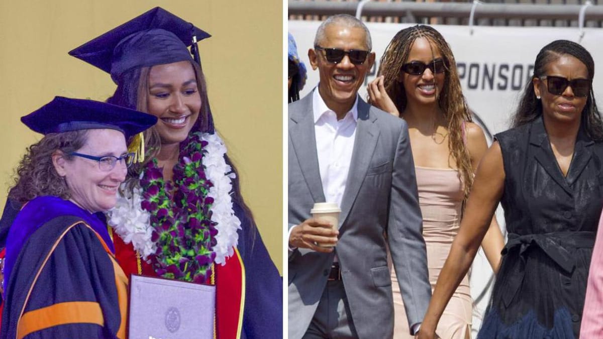 Barack and Michelle Obama watch Sasha graduate from USC