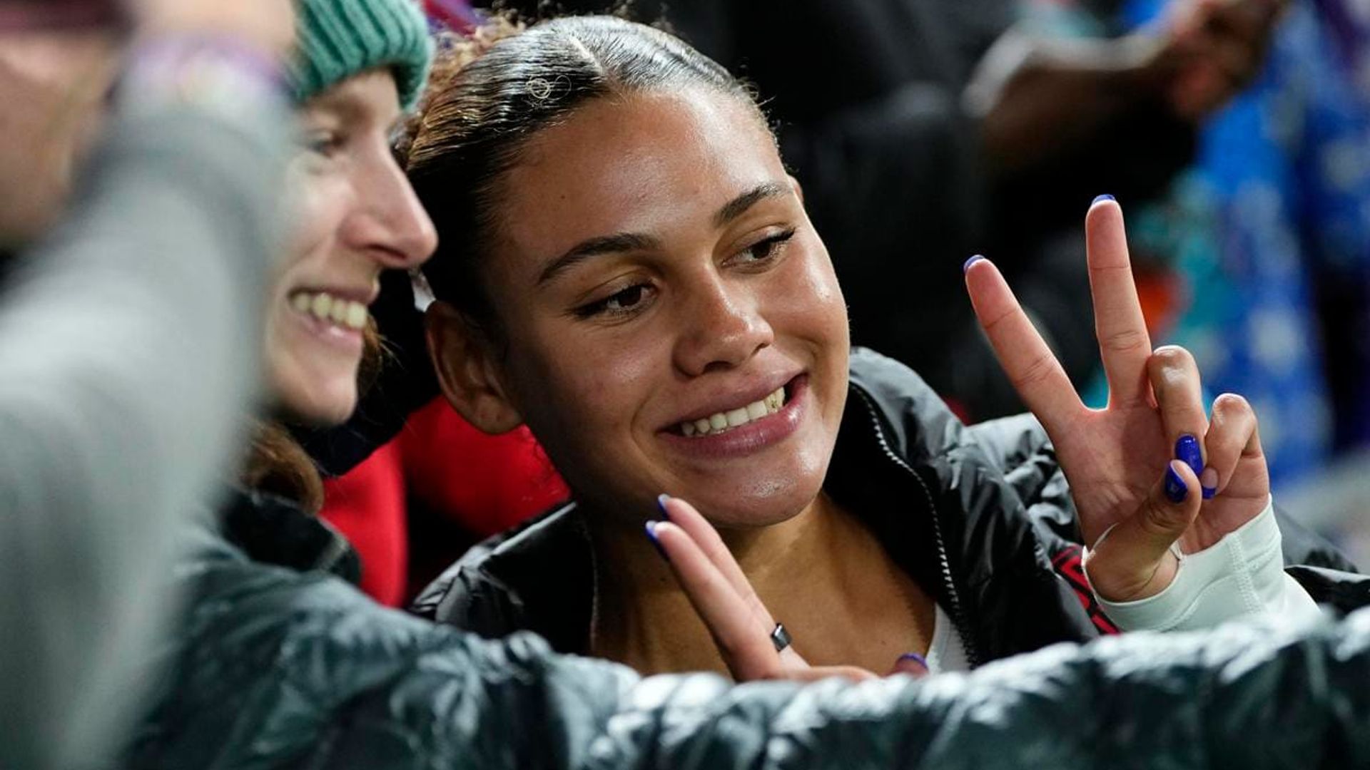 Trinity Rodman hugs young fan during emotional moment at soccer match ...