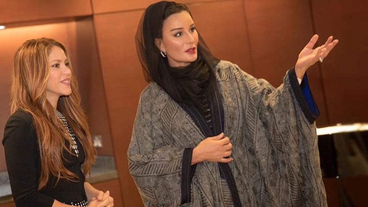 Shakira meets the former Sheikha of Qatar to help children in need