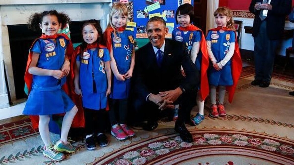 Too cute: President Obama hosts science fair at White House