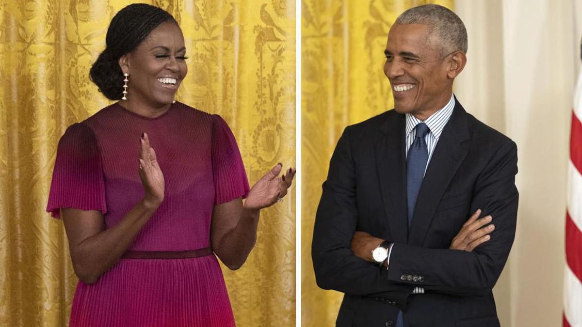 Michelle and Barack Obama unveil their White House portrait