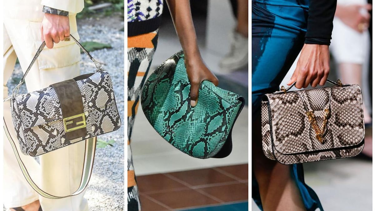 Snakeskin handbags are officially in for the fall season