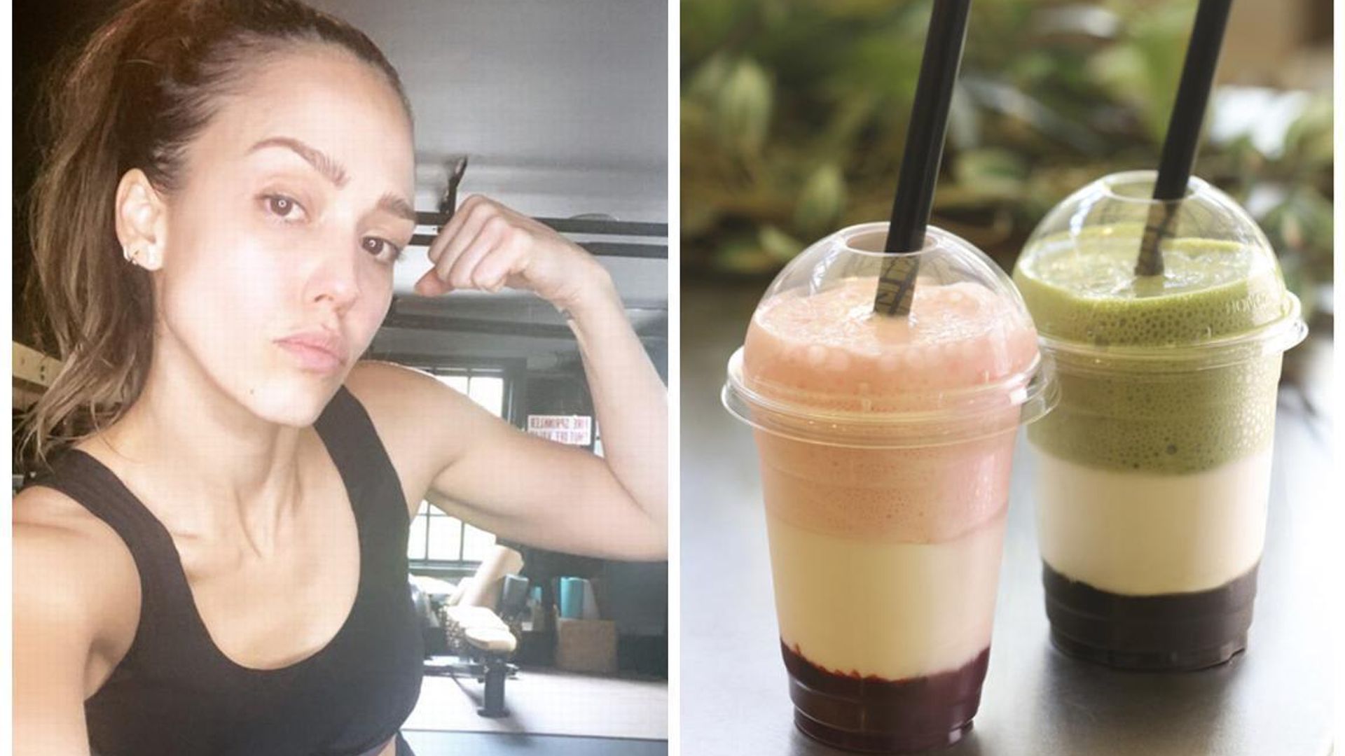 Jessica Alba's pre- and post-workout smoothies