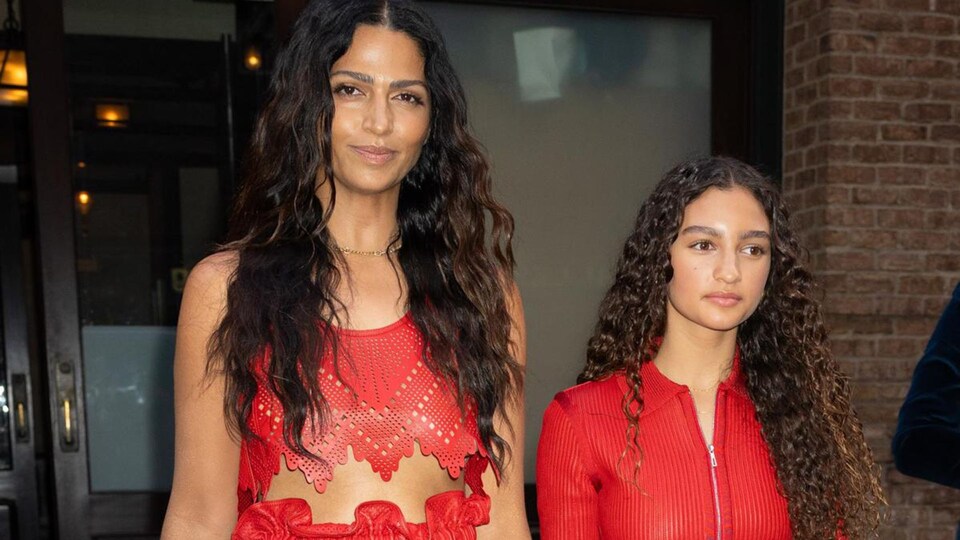 Camila Alves McConaughey and daughter Vida twinning in red looks in New ...