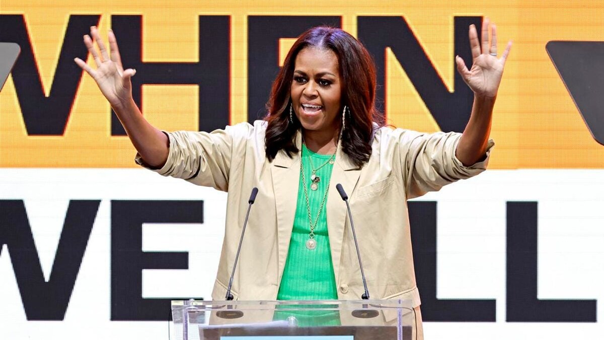 Michelle Obama urges people to engage in shaping the future