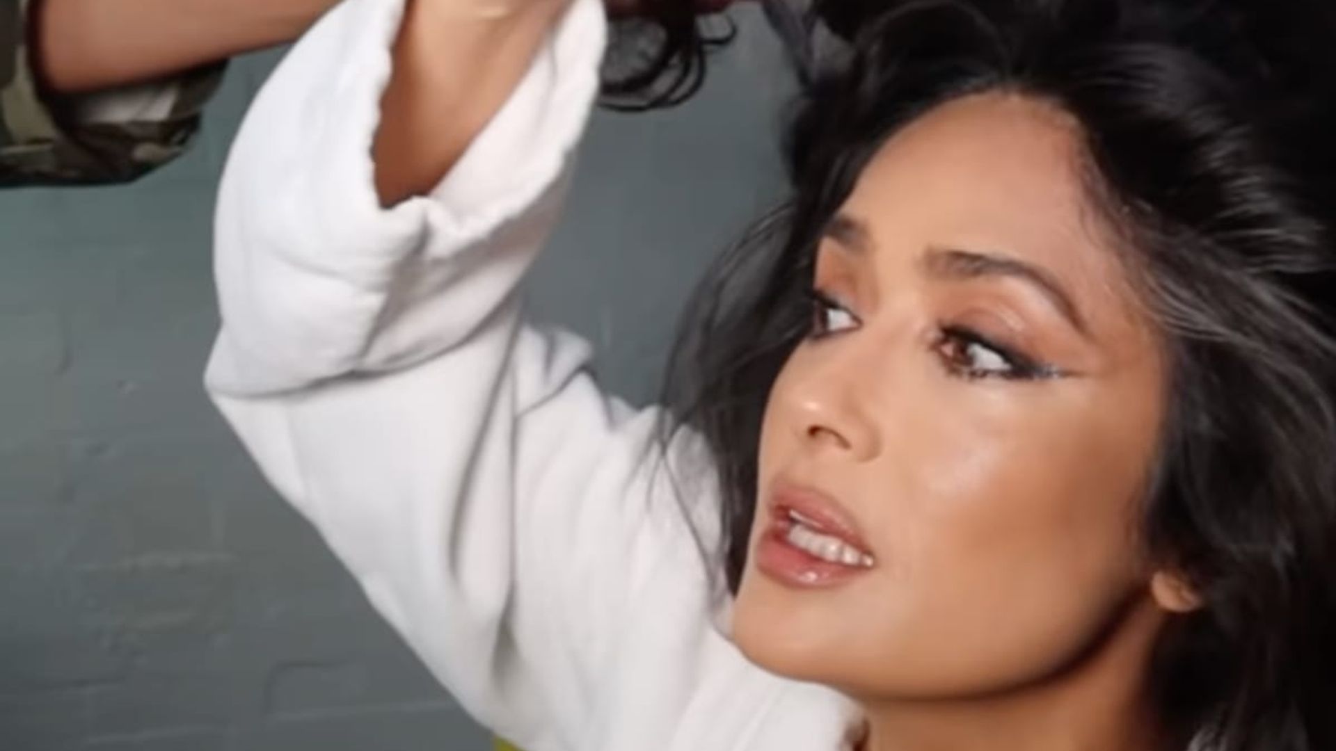 Salma Hayek shares censored video with gray hair tricks