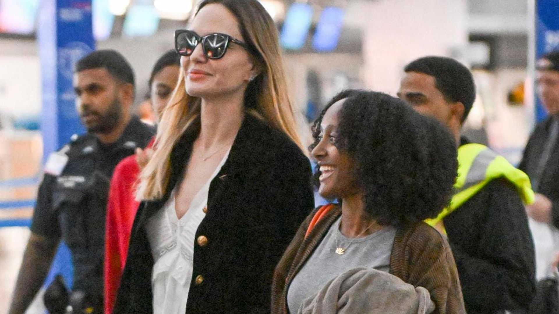 Angelina Jolie and Zahara hold hands in New York