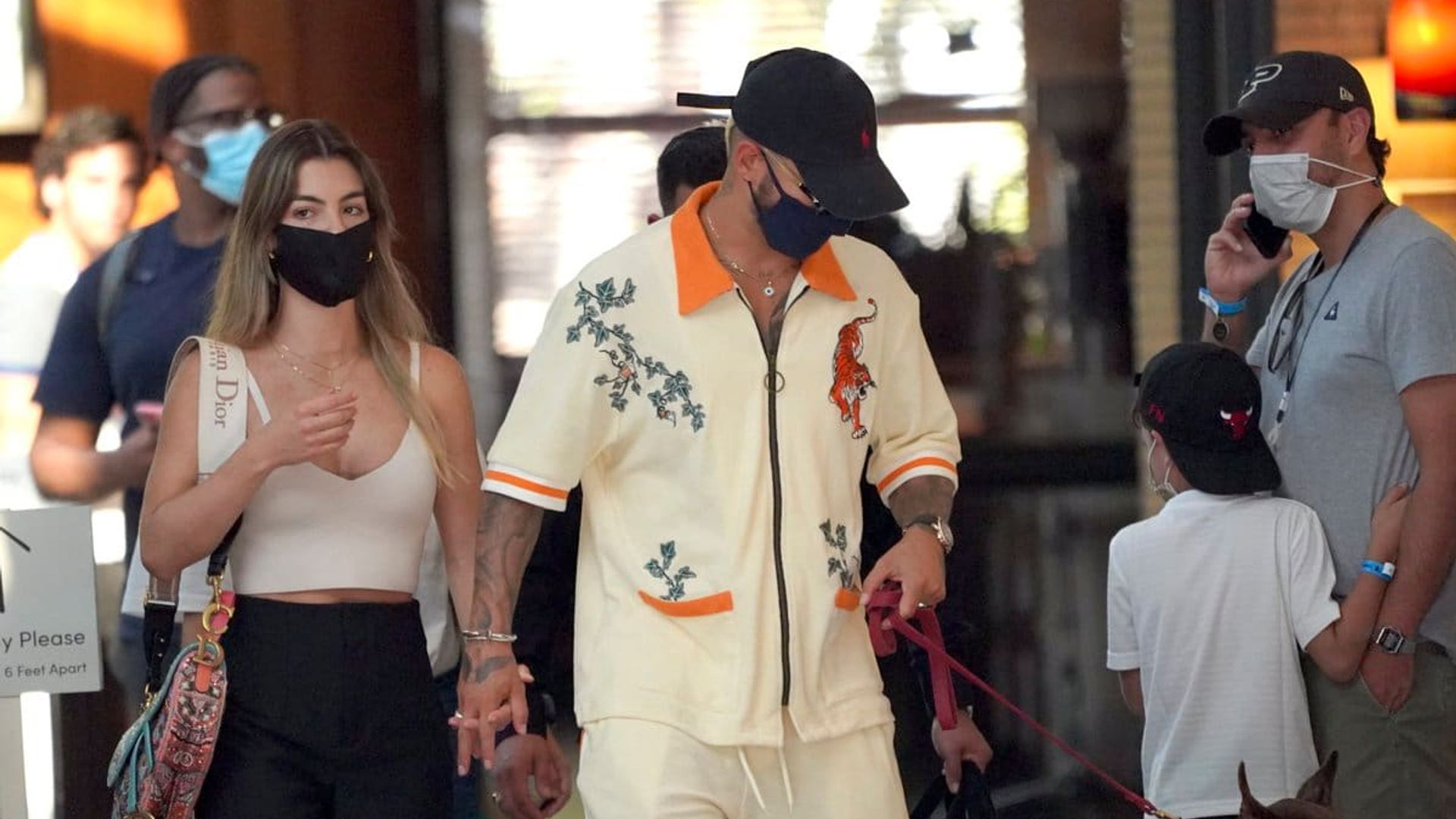 Maluma and Susana Gomez were holding hands in Miami