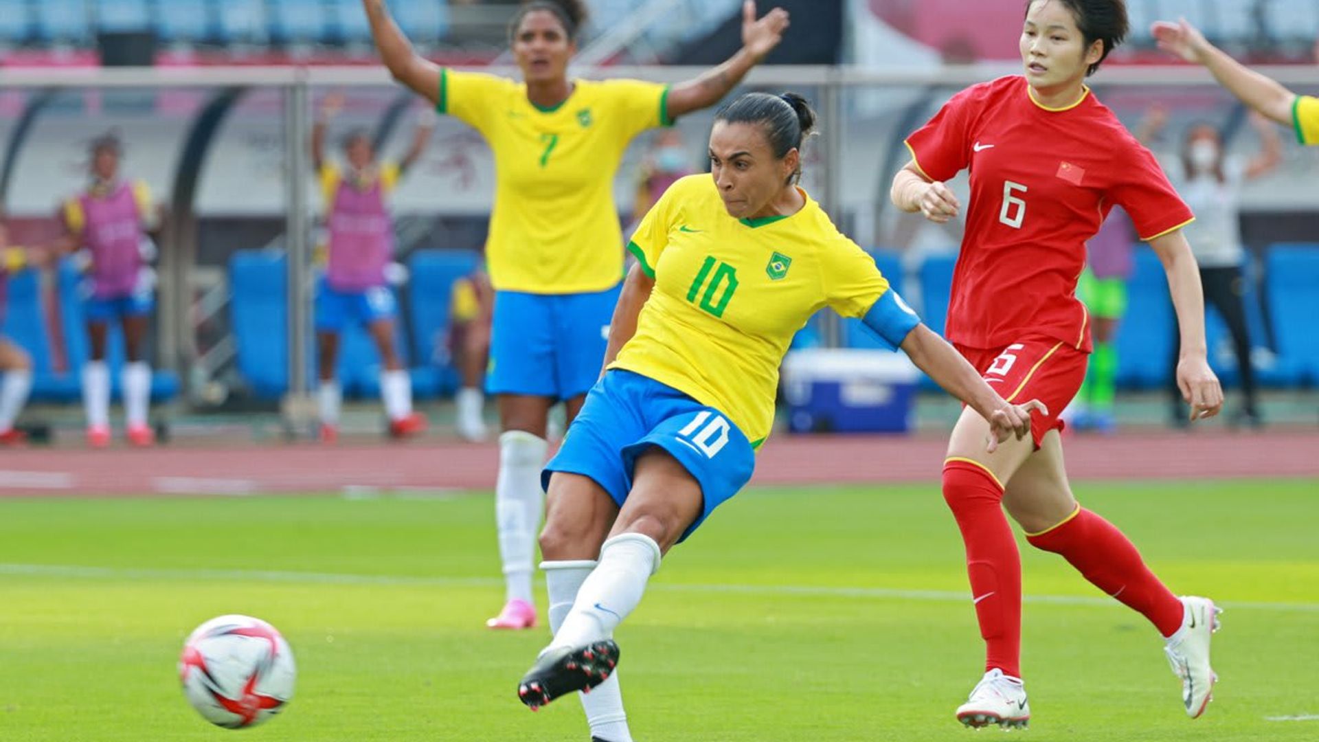 Brazil star Marta becomes first soccer player to score at five-straight ...