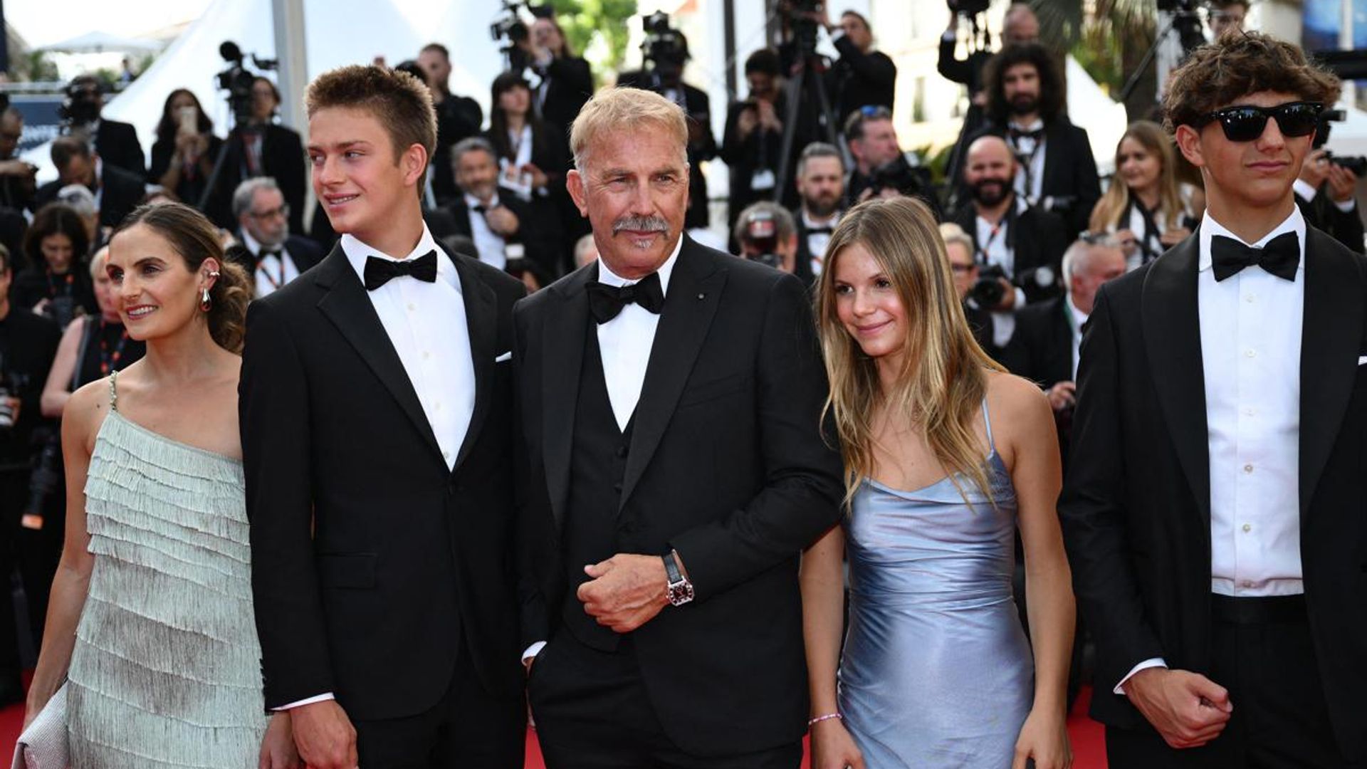Kevin Costner and his five kids attend Cannes premiere