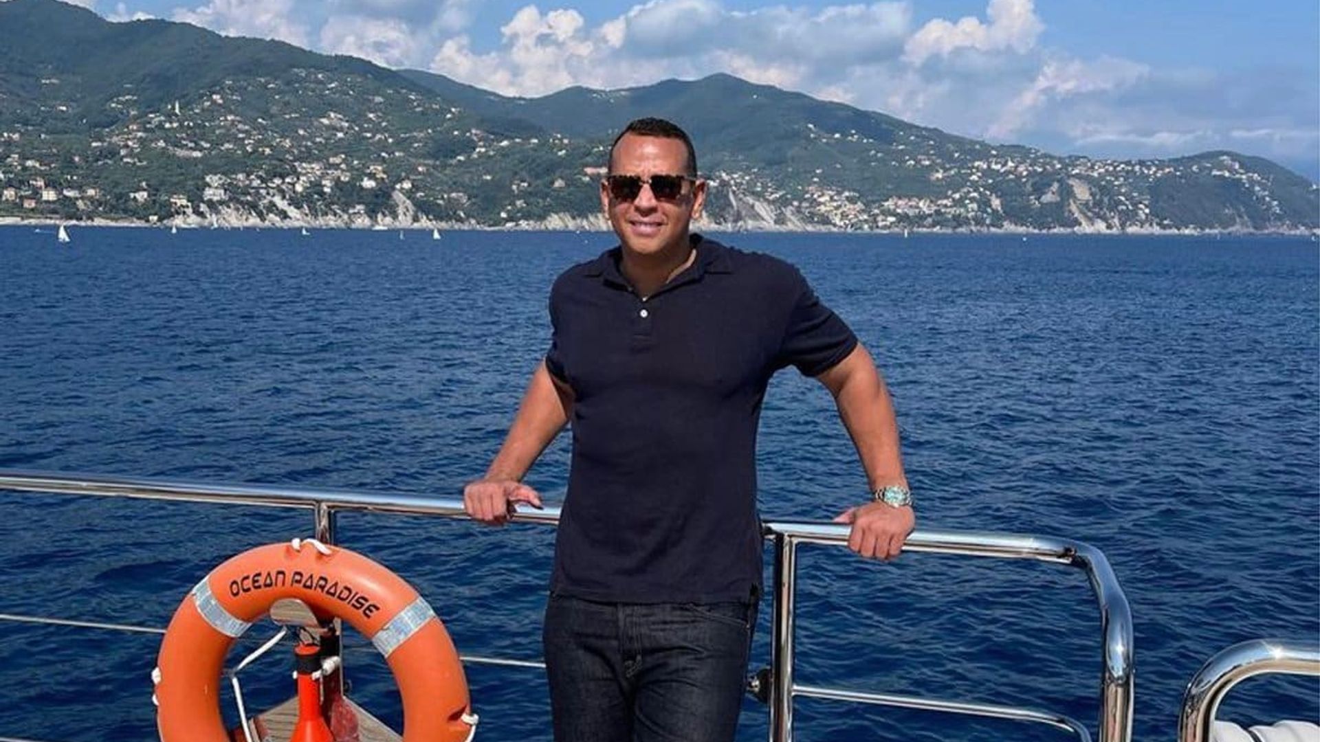 Alex Rodriguez sets sail in Europe to celebrate his 46th birthday