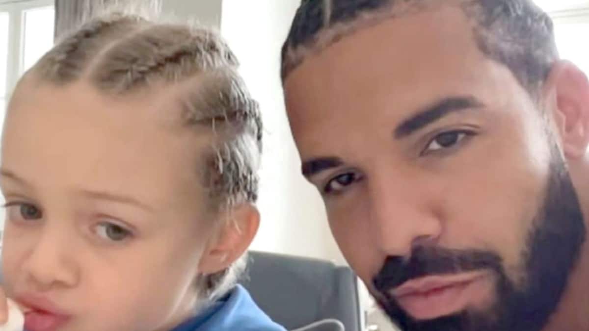 Drake and son Adonis sport matching braids