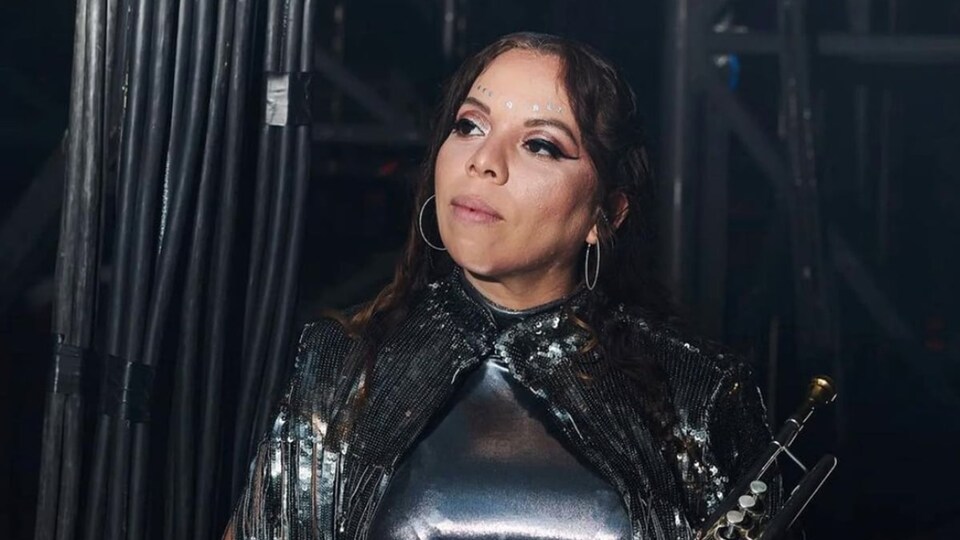 The Puerto Rican pregnant trumpeter performing with Beyoncé