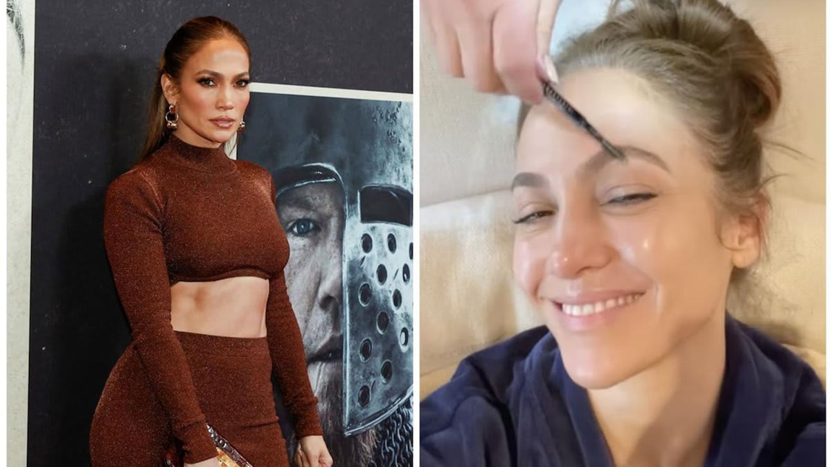 Jennifer Lopez shows off her glowing skin in makeup-free video