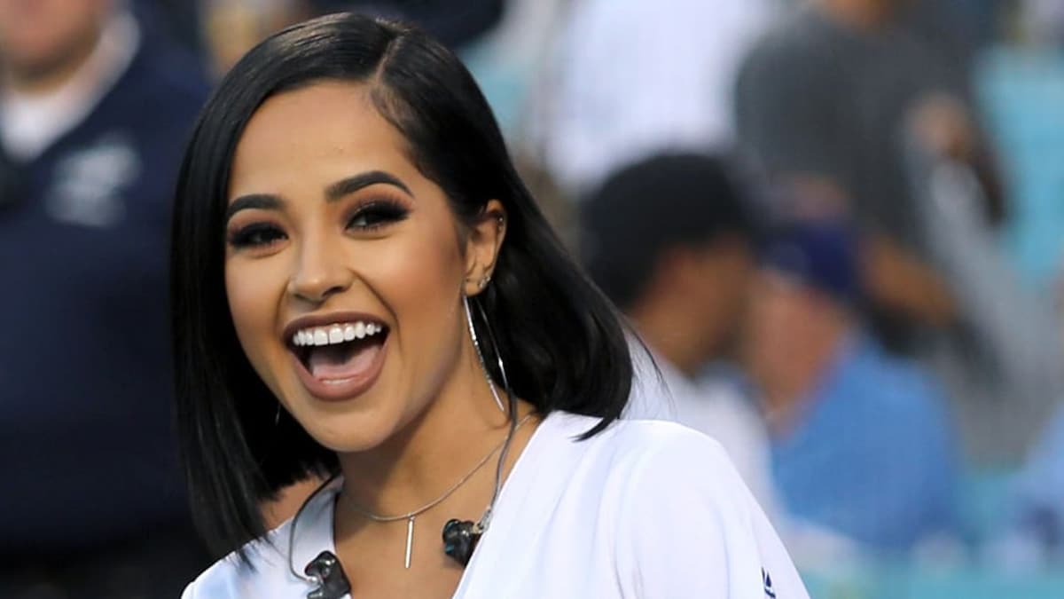 Becky G stuns as she sings national anthem at a L.A. Dodgers game