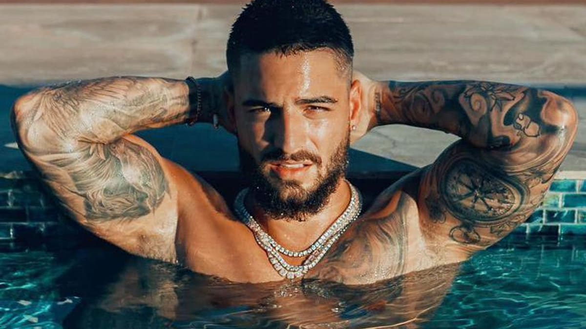 Maluma shows off body tattoos in Cabo San Lucas