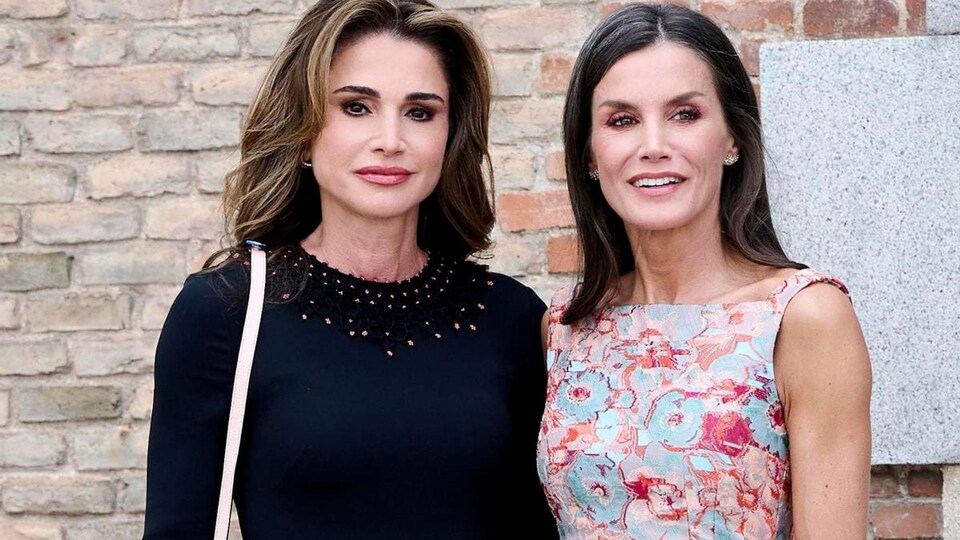 Queen Rania steps out with Queen Letizia in Spain