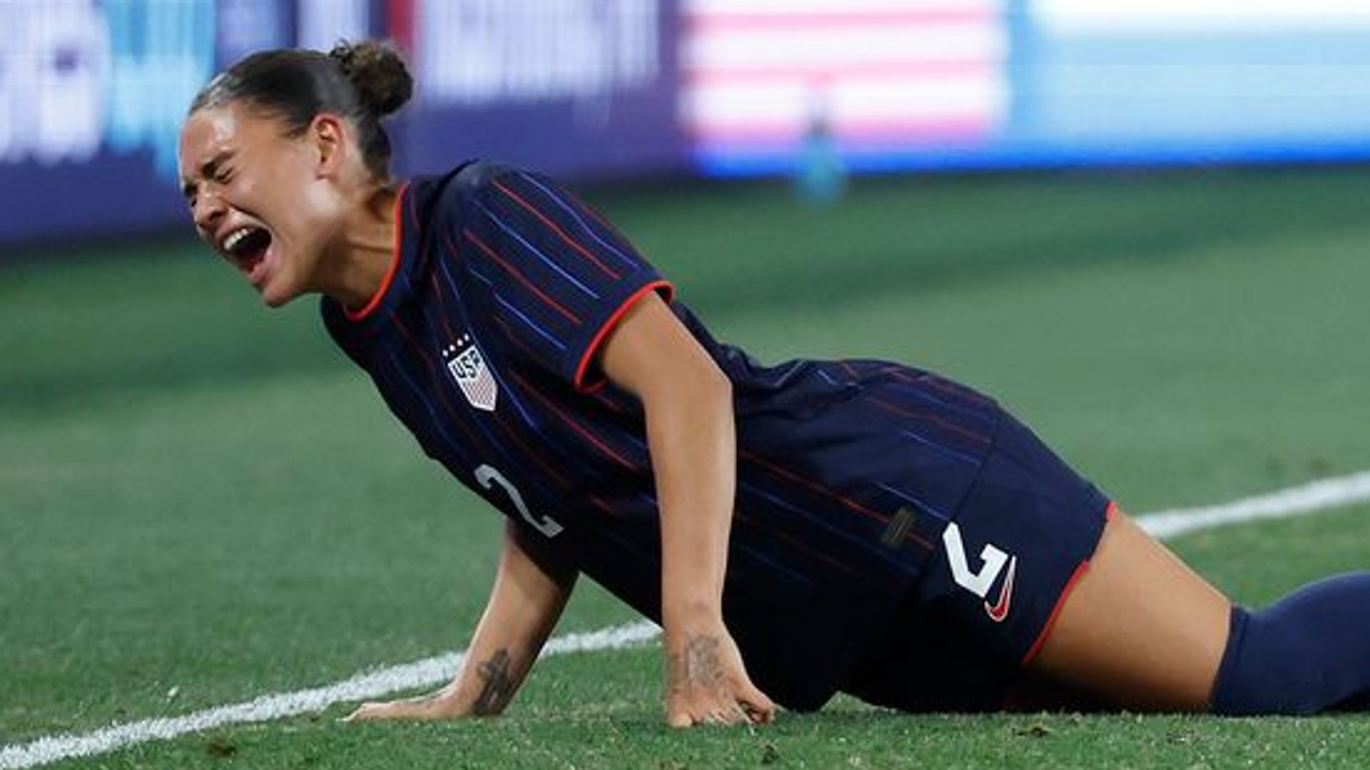 Trinity Rodman goes down late in USWNT game after back injury comeback