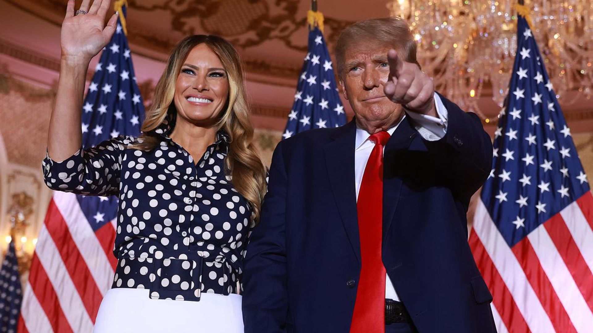 Melania and Donald Trump attend Halloween party in Florida