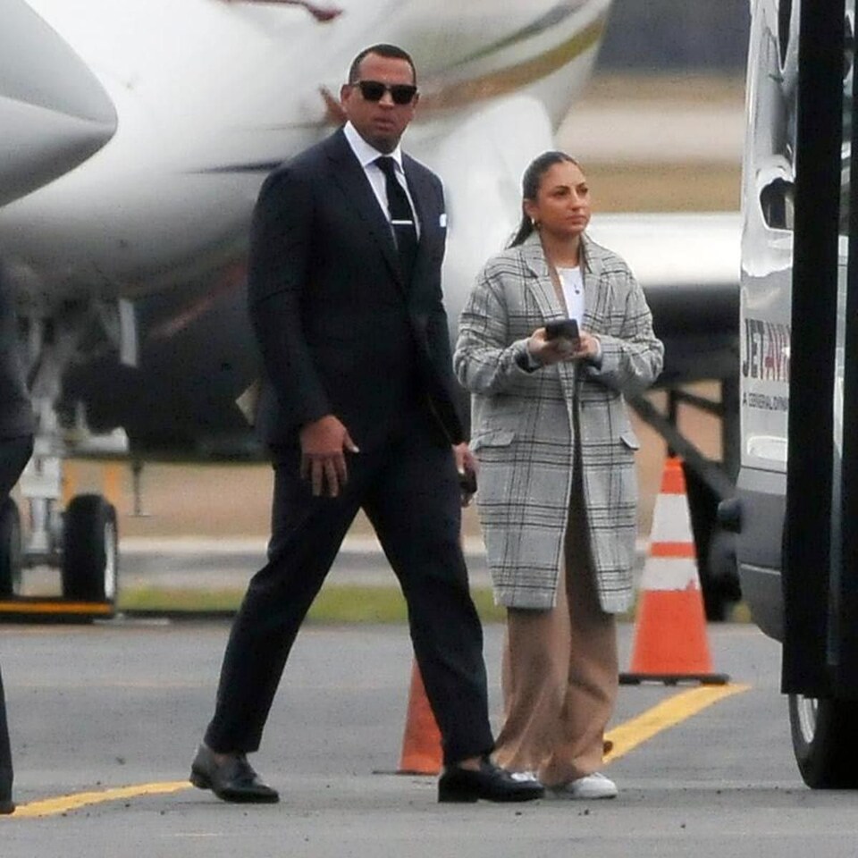 Alex Rodriguez steps off his private jet with mystery woman