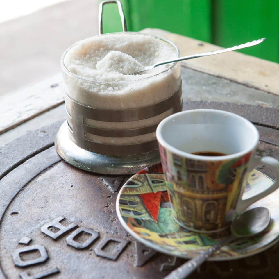 Coladas, a Cuban kind of coffee, is a mix of espresso and sugar