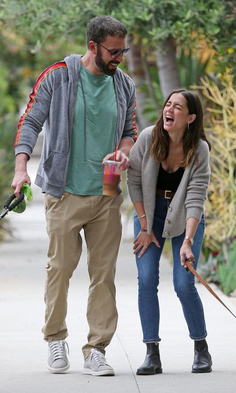 Ana de Armas catches case of the giggles while out with Ben Affleck
